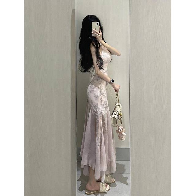 Beach Vacation Pure Desire Slim Fishtail Suspender Skirt Women Summer ...