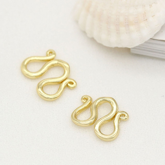 DIY jewelry accessories 14K real gold lobster buckle soby buckle eight ...