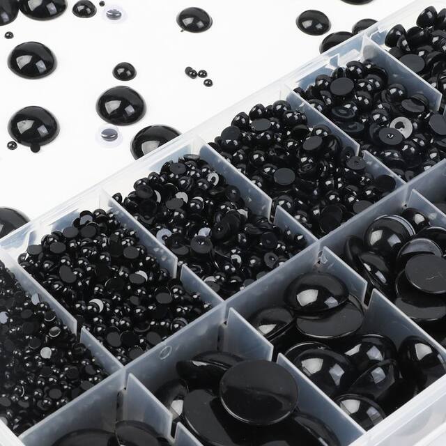 Children's handmade diy three-dimensional eyeball plastic flat black ...