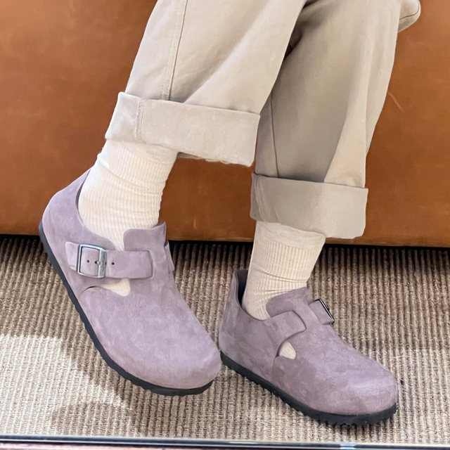 Cowhide version ~ Purple all -inclusive Boken shoes female 2025 new one ...