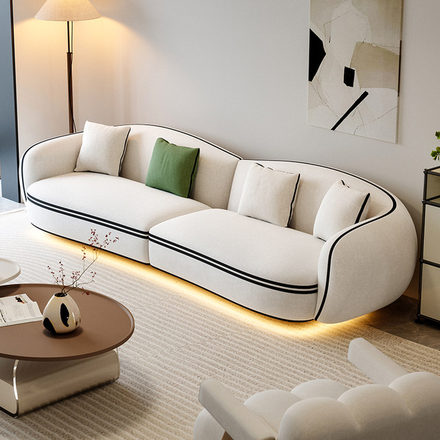 Yimen suspended fabric sofa modern minimalist living room three -person ...