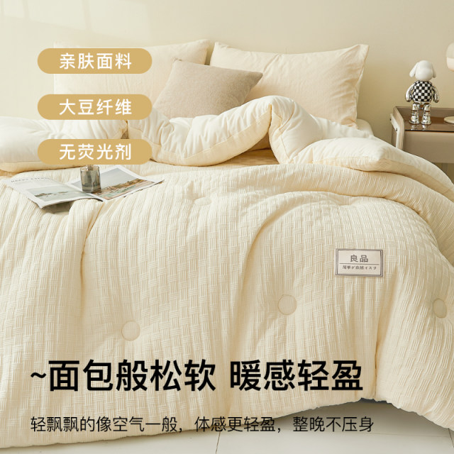 Soy fiber quilt core spring and autumn quilt universal thickened winter quilt water-washed quilt ...