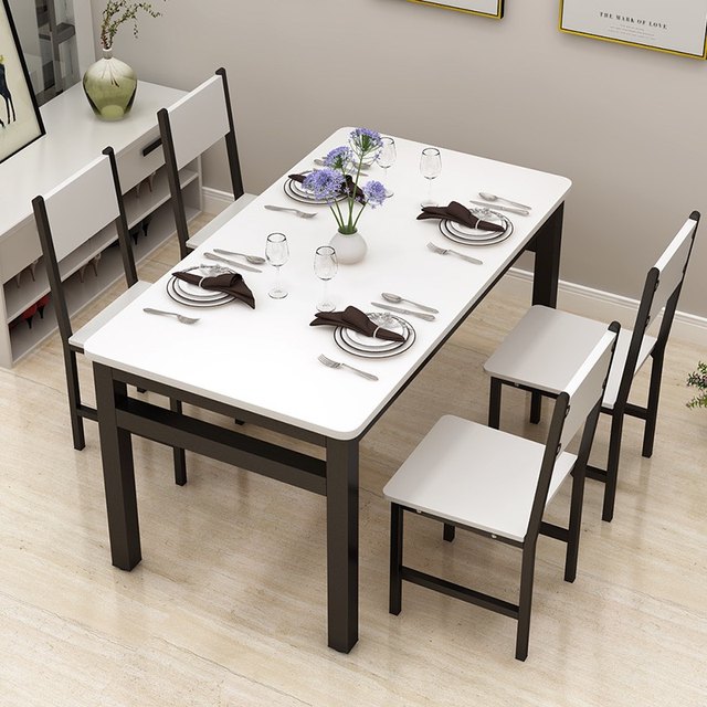 Modern Small Apartment Household Simple Dining Table and Chairs ...