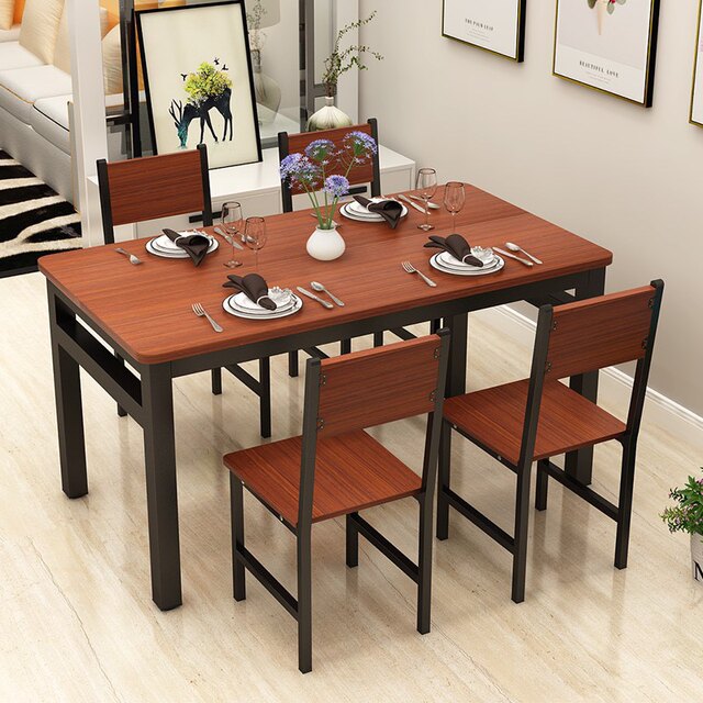 Modern Small Apartment Household Simple Dining Table and Chairs ...