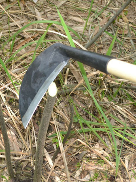 Imported steel 200 thickened sickle with hoop, grass mowing knife ...