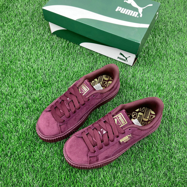 Puma Platform Velvet Rihanna Classic Velvet Heightening Thick Sole Pink ...