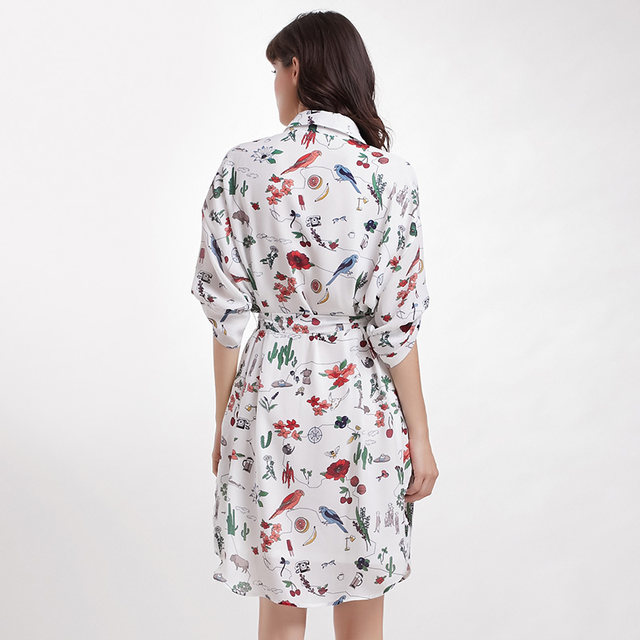 Famous teacher Lu Qiu clothing female new chiffon dress long -sleeved ...