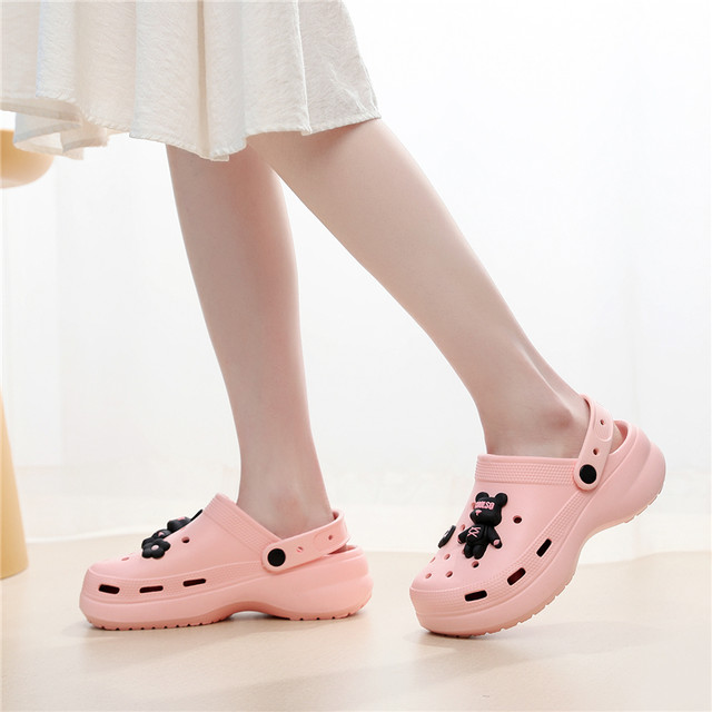 Beauty Bridge Puff Croc Shoes Women's Summer Slip-on Slippers Thick ...