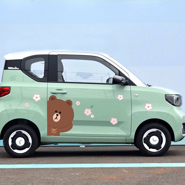 Brown Bear Keni Rabbit car sticker Wuling Hongguang miniev modified car ...