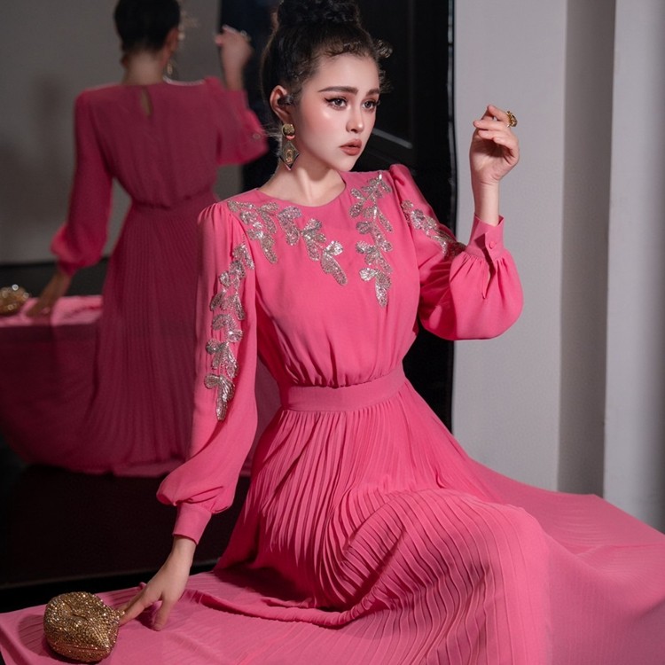 European and American style high -level heavyweights beaded dress women ...