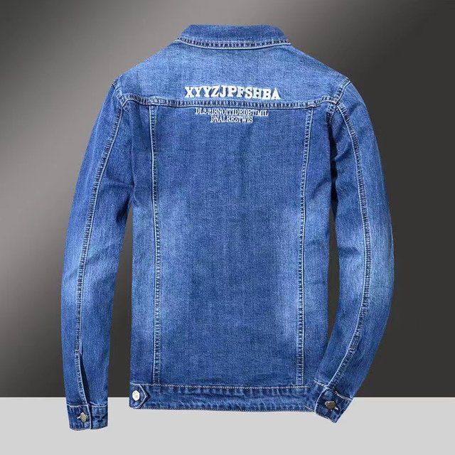 Spring and Autumn Men's Denim Set Trendy Loose Large Size Embroidery ...