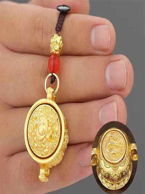 New brass zodiac keychain turning cornucopia pendant car pendant handle ...