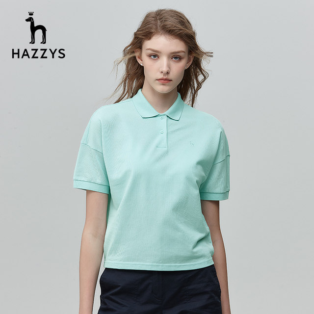 Hazzys Haggis new summer women's Korean style polo shirt slim and slim counter fashion short ...