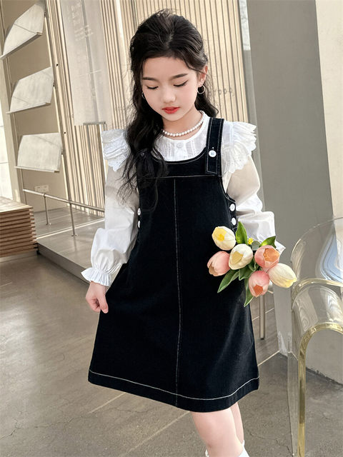 Girls' spring dress 2024 new style medium and large children's ...