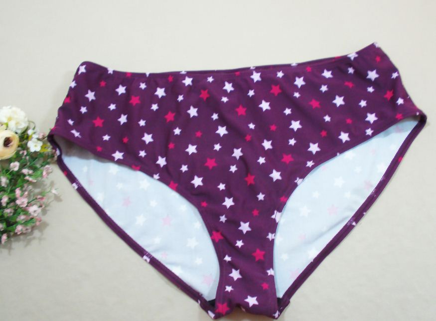 F382 foreign trade original high quality fashion dark purple star large size mid-waist hip ...