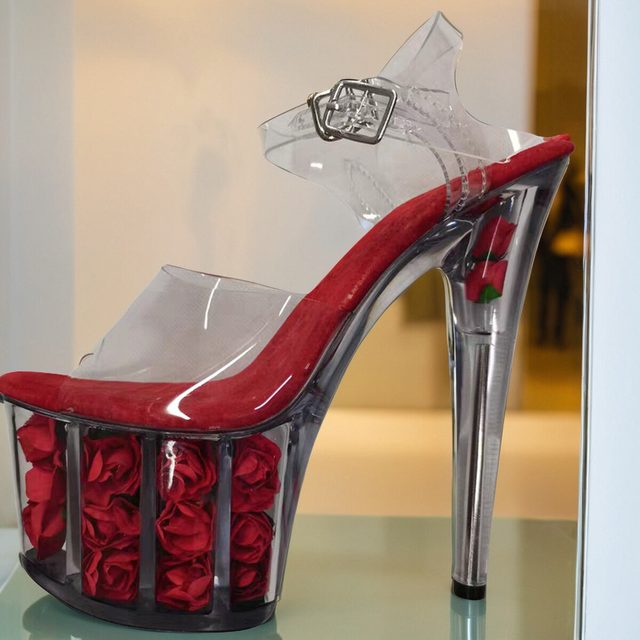 17cm steel pipe dance high -heeled shoes hate the sky high European and ...