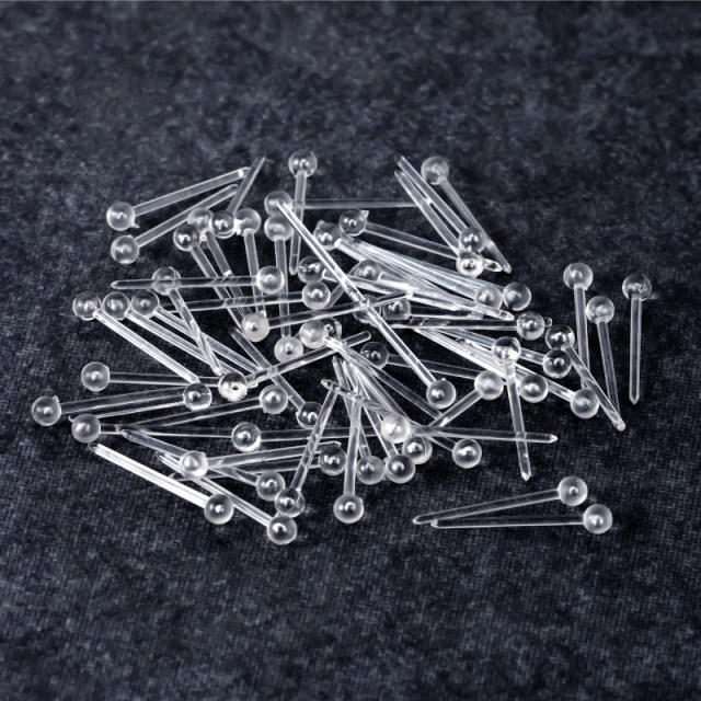 Plastic ear sticks, anti-allergic, pierced ears, invisible, transparent ...