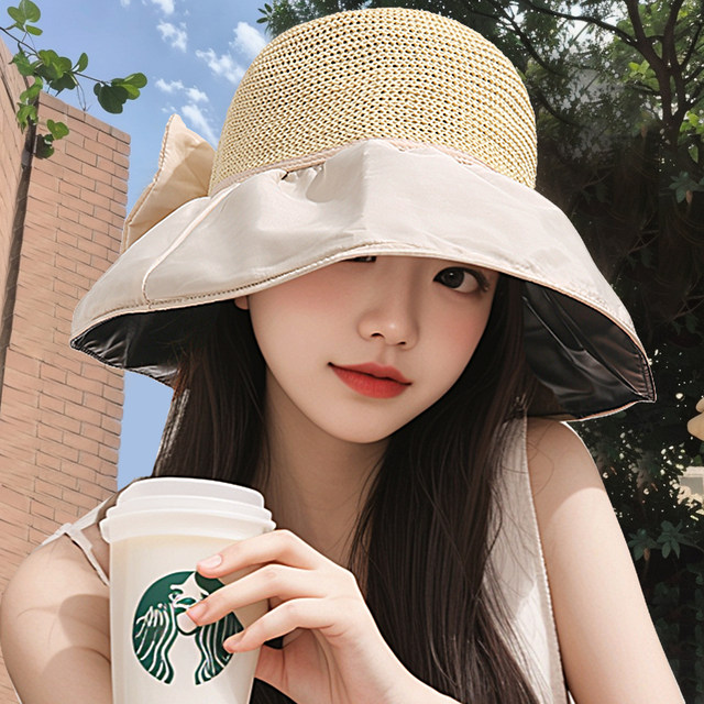 Sun protection hat women's anti-UV sun hat foldable vinyl fisherman hat ...