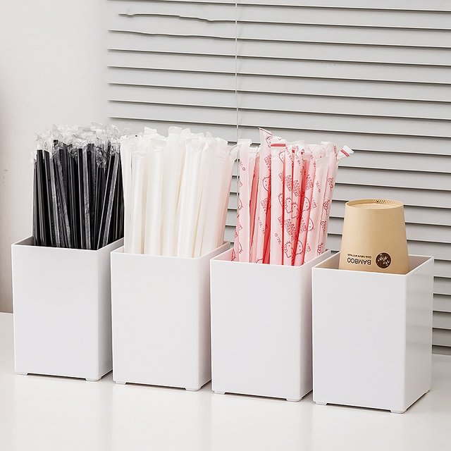 Straw storage box pantry bar coffee milk tea shop disposable cup ...