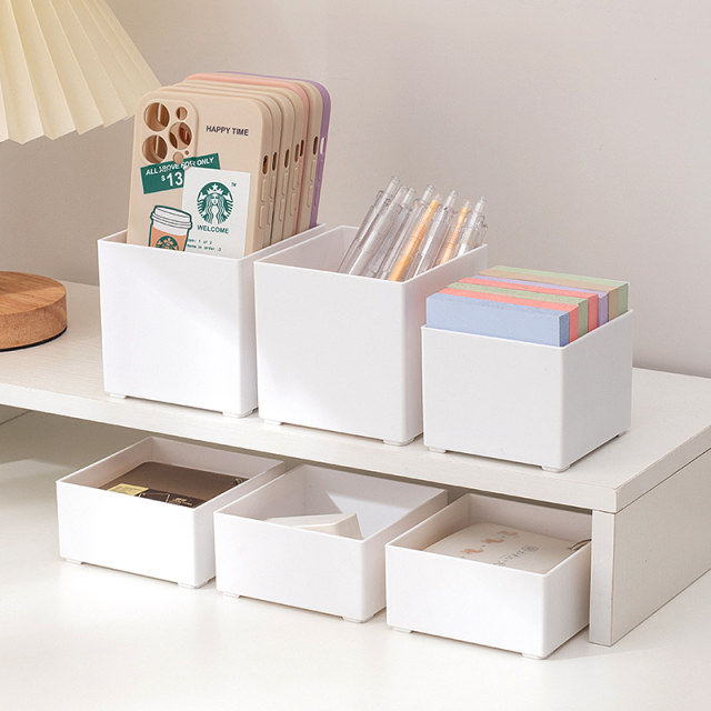 Stationery note storage box desktop square drawer grid student ...
