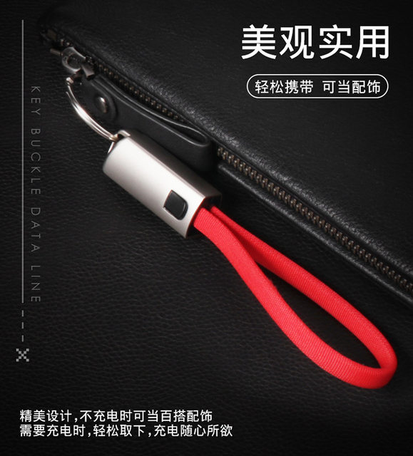 Keychain Type-C charging cable fast charging data cable braided lanyard ...