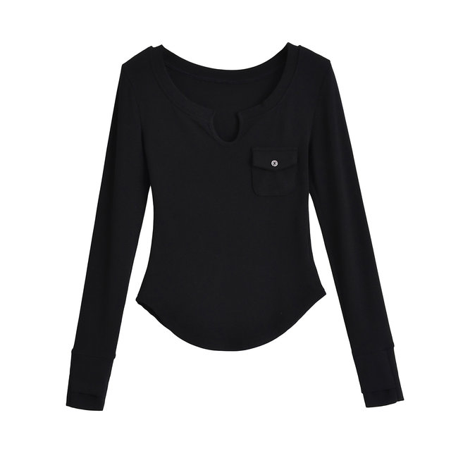 Autumn net red pure desire U -shaped body long -sleeved long -sleeved ...