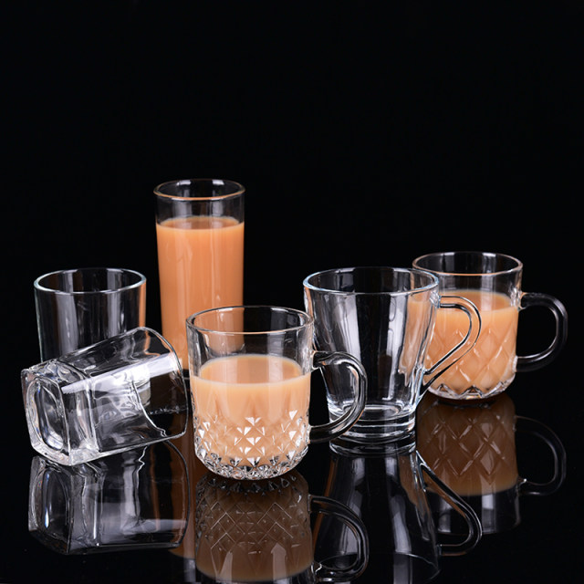 6-piece thickened heat-resistant glass cup set for home living room ...