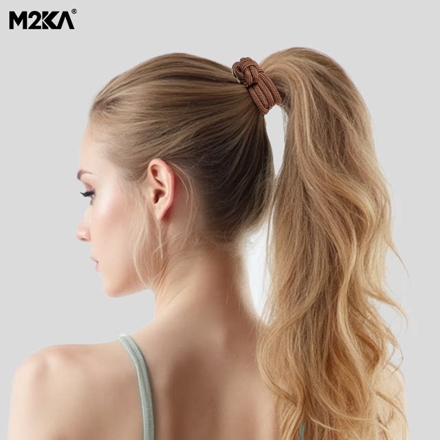 M2ka buttoning rough hair rim women durable and high elastic black hair ...