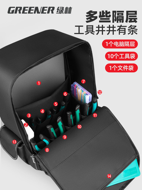Green Forest Tingle Tool Pack Real Ported Electrician Backpack Canvas ...
