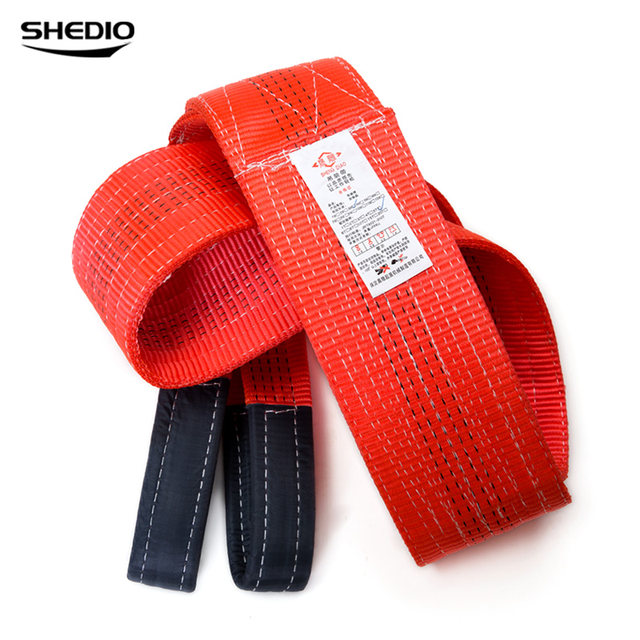 Shengdiao hoisting belt lifting sling flat flexible polyester color double buckle crane sling 3 ...