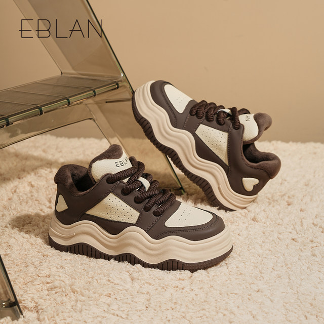 EBLAN/Eban sneakers plus velvet to keep warm 2024 winter new thick ...