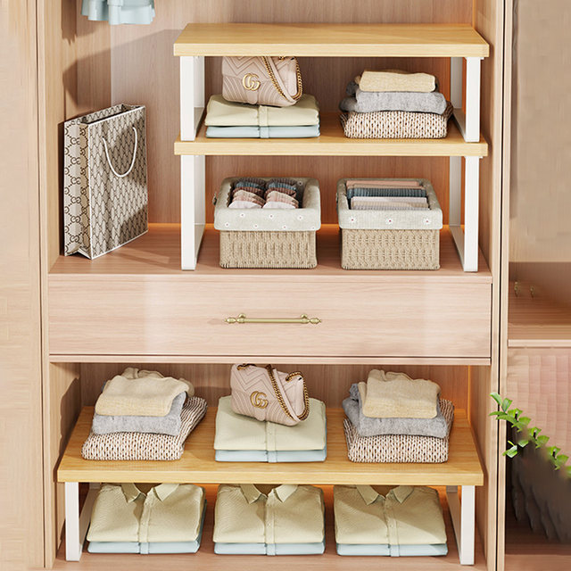 Wardrobe storage shelf cabinet layered shelf cabinet partition tabletop ...