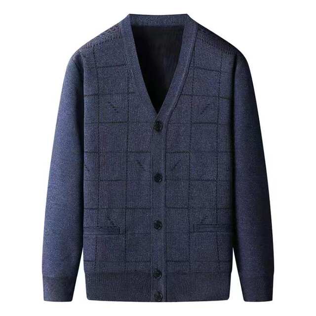 Middle-aged and elderly dad's spring and autumn knitted sweater ...