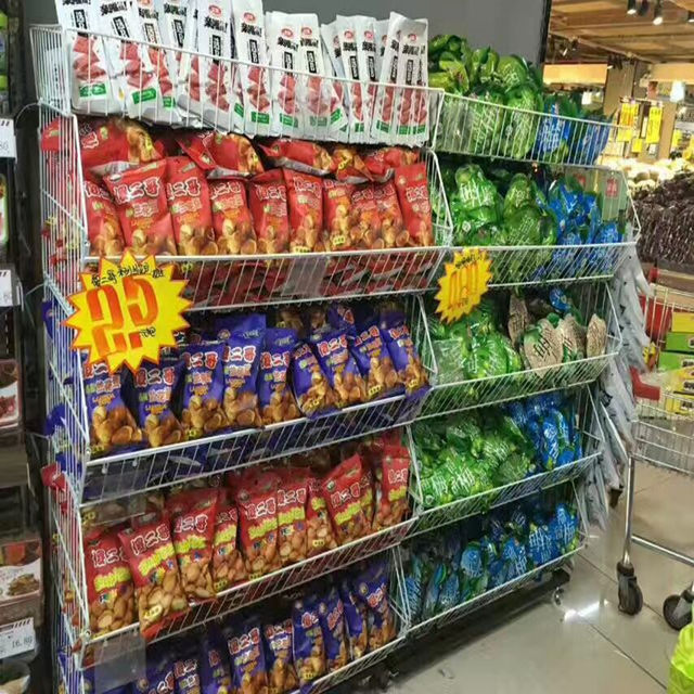 Supermarket shelf convenience store snacks food and beverage display ...