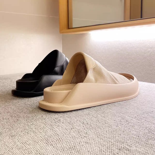 Thick -bottom off -toed cool drag female Xiawai wears 2024 new leather ...