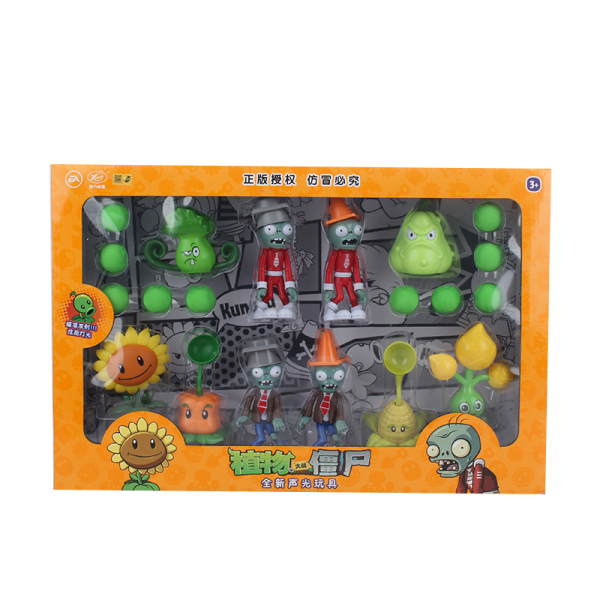 Xuanli 식물 대 좀비 2 시뮬레이션 불꽃 사수 완두콩 배출 게임 장난감 세트 | 현리 게임 장난감
