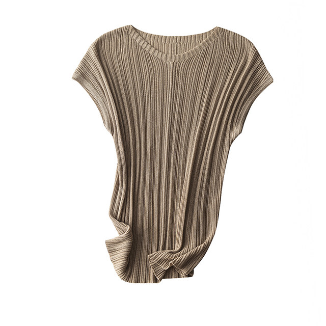 Beautiful and good figure, elastic and slim, vertical pleated texture ...