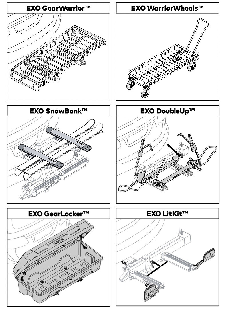 Yakima车尾载物架EXO拖钩装载系统SwingBase摇摆底座可折叠模块化