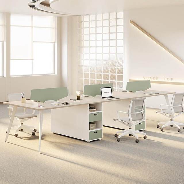 Staff desk simple modern office employee partition 2/46 work station ...