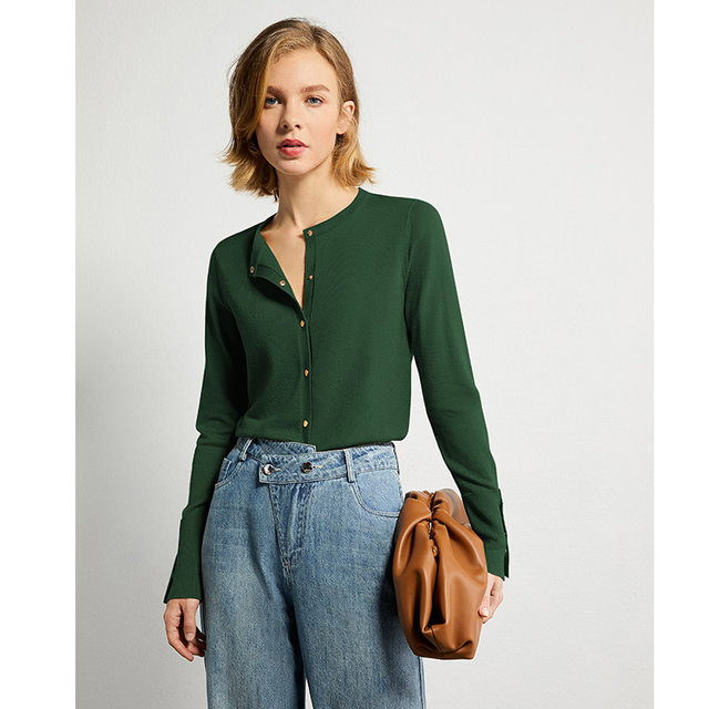 AMII2024 autumn new knitted cardigan women's high -level look good ...