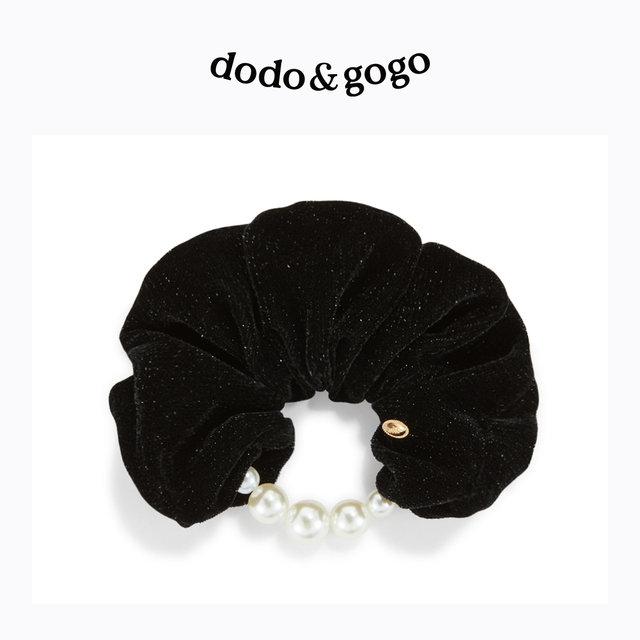 DODOGO Autumn and Winter Red New Year Velvet Pearl Hair Circle French ...