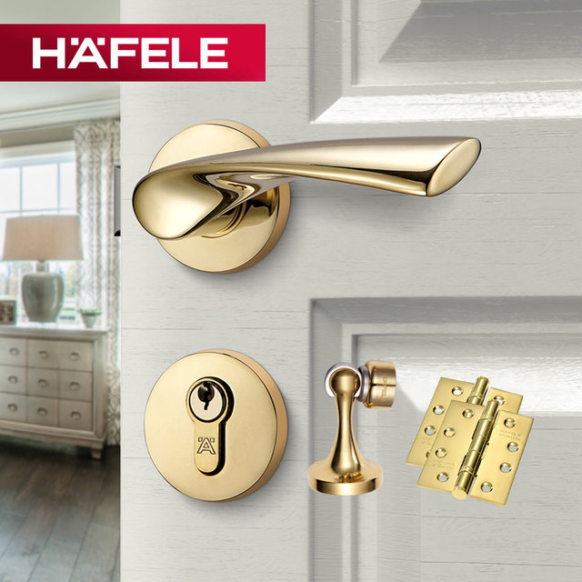 German Hafele HAFELE stainless steel door handle room door split lock ...