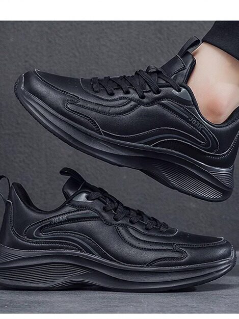 Extra large size autumn and winter men's shoes leather sports running ...