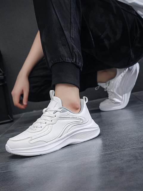 Extra large size autumn and winter men's shoes leather sports running ...
