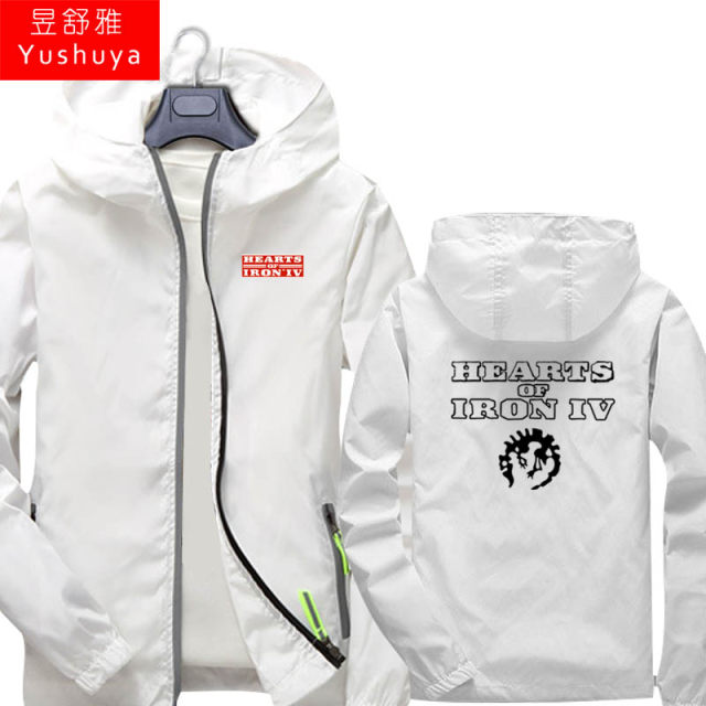 Steam game Hearts of Iron 4 jacket thin men's and women's zipper jacket hoodie top clothes ...