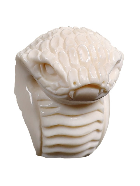 Original color ice material mammoth ivory carved spirit snake three-way ...