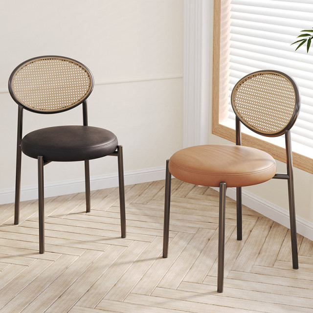 Rattan chair medium tea chair home dining table chair, balcony casual ...