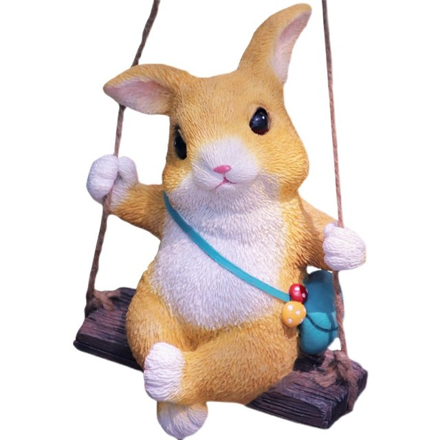 Creative animal cute cartoon rabbit swing ornaments courtyard outdoor ...