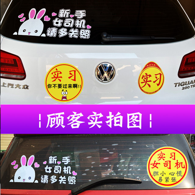 Trainee female driver stickers, new car stickers for newbies on the ...