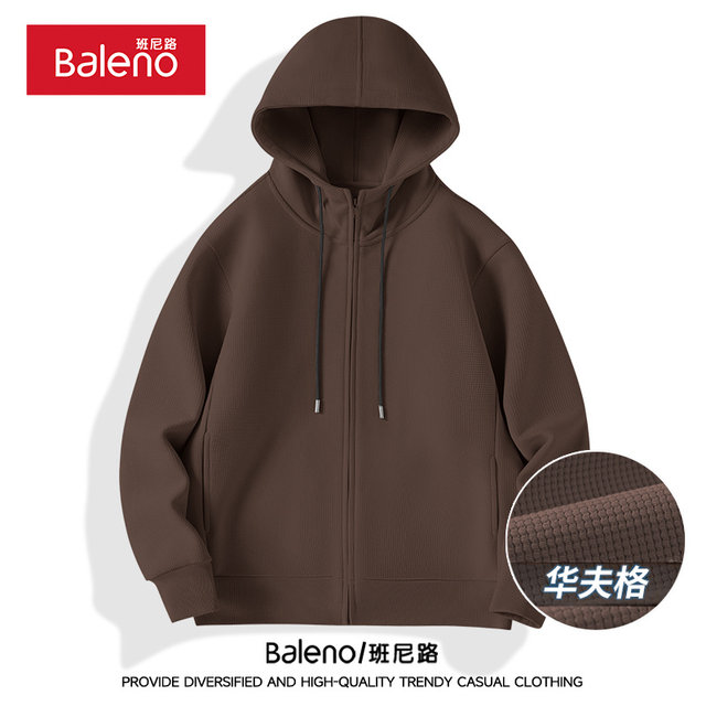 Baleno American retro brown jacket for men in autumn 320g heavy waffle ...